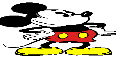 Mickey Mouse, a little squashed