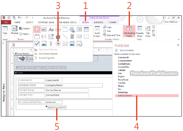 Cara Membuat Check Box Option Button Dan Toggle Button Di Access 2013