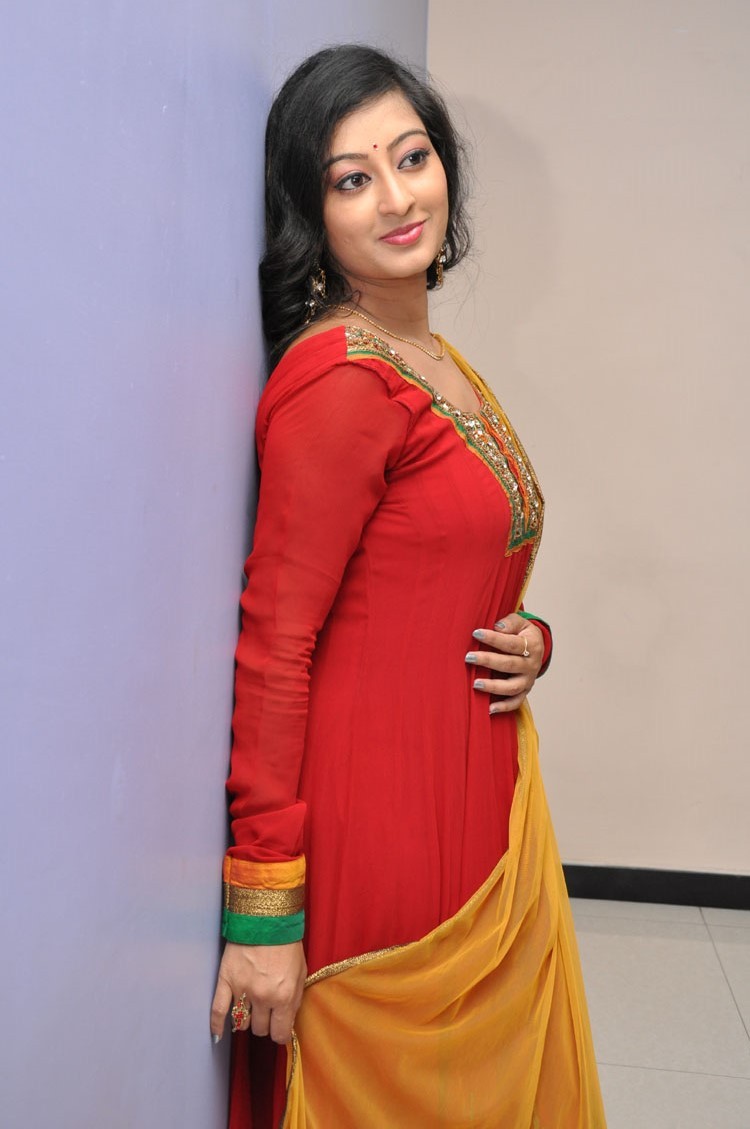 Tejaswini Latest Hot Tight Traditional Chudidaar in Red Colour - IMAGES