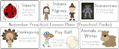 Little Adventures Preschool: November Preschool Packs