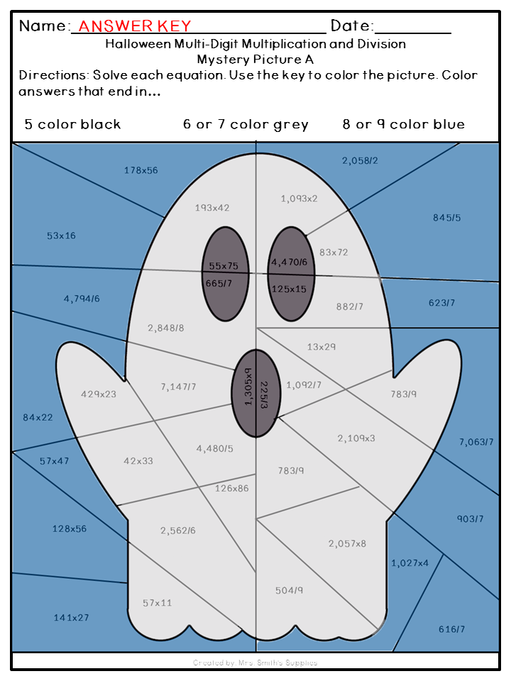Smiths On the Coast: Halloween Multi-Digit Multiplication and Division ...