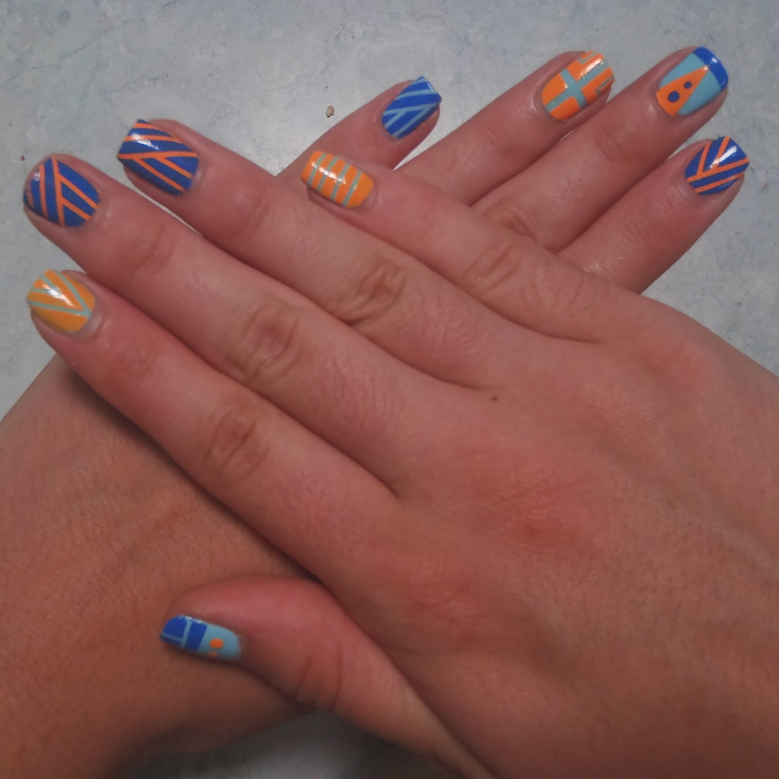 Gormay Nails: Blue Tiki Inspired Nails