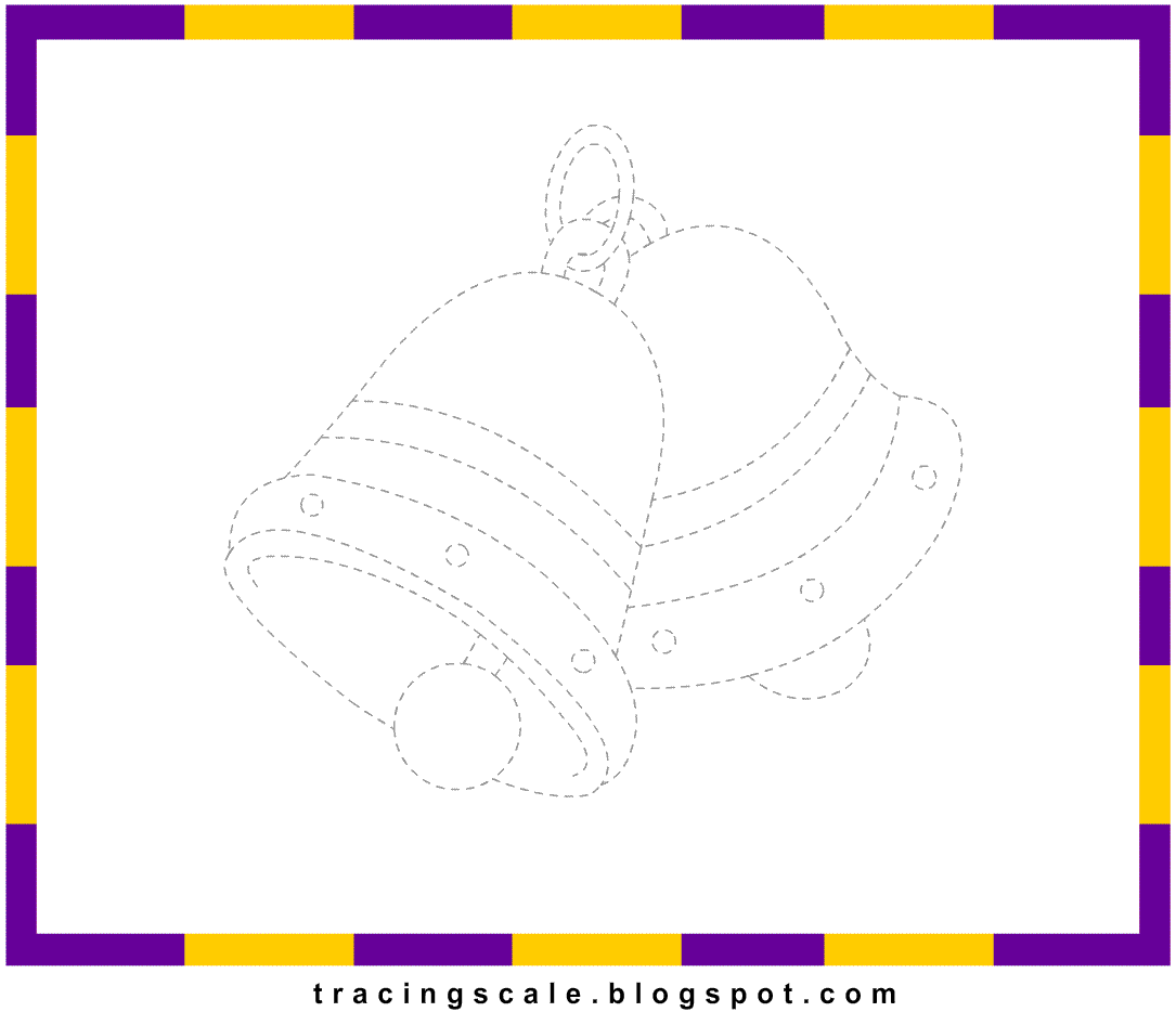 Free Tracing worksheet Printable: Bell Tracing