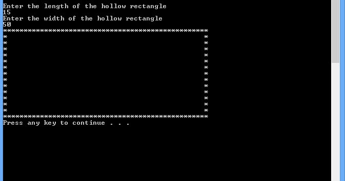 Hollow Rectangle ~ Shapes In C Free Ctutorial Online