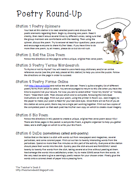 The Teacher's Desk 6...: Poetry Round-up: TEACHING IDEA TUESDAY