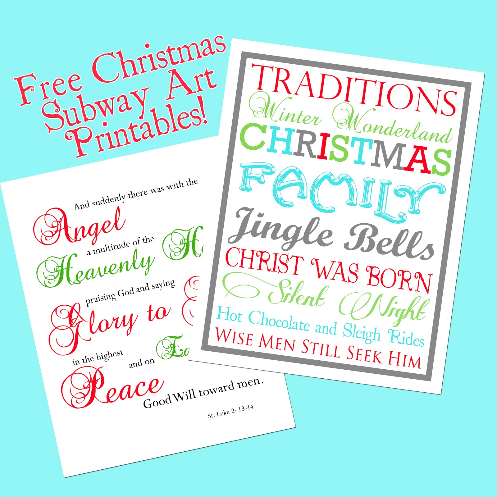 Subway Art Printables