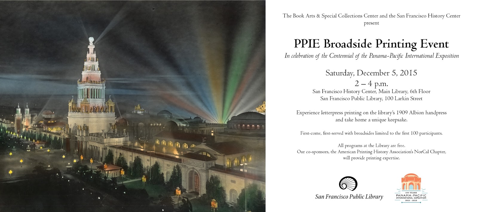 PPIE Broadside Printing Event