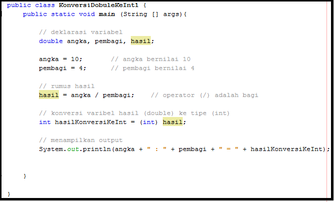 Konversi Double-Integer ~ Materi Java Pemula