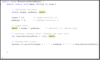 Konversi Double-Integer ~ Materi Java Pemula