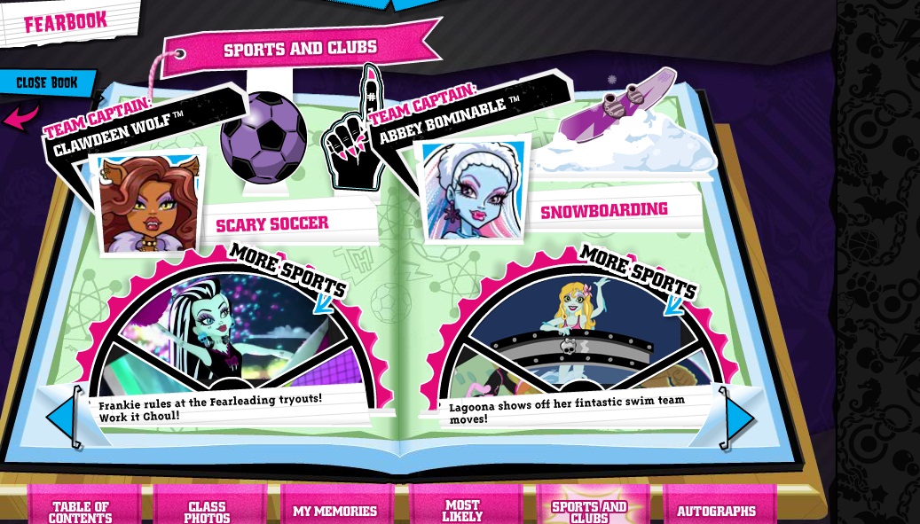 Sweet Darkness: El Fearbook de Monster high