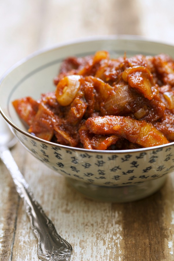 Nasi Lemak Pandan dan Sambal Sotong Kering - masam manis