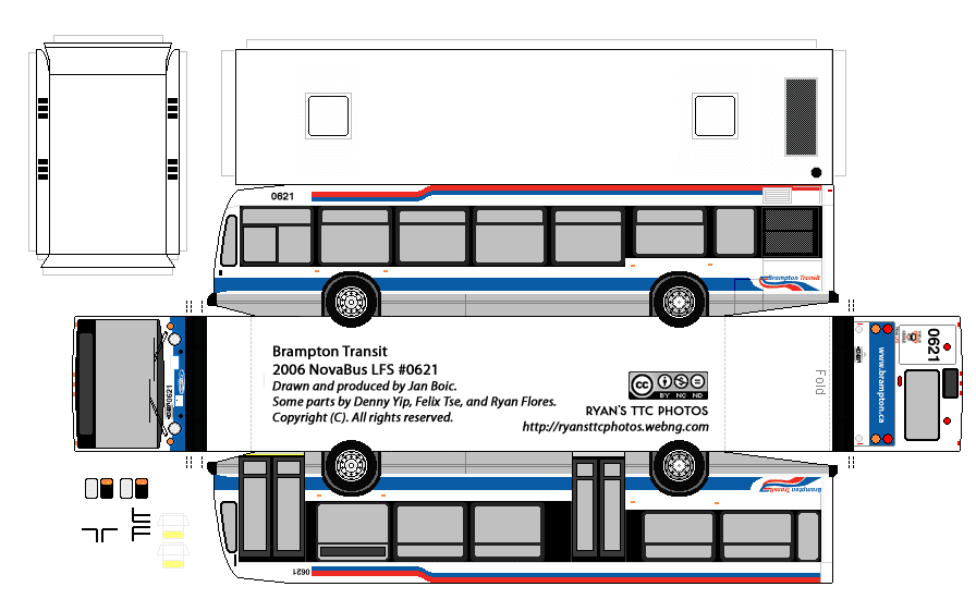SP. Papel Modelismo: PaperCraft Bus 2006 NovaBus LFS - Brampton Transit