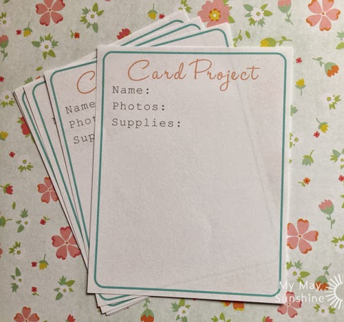 Card Project Form - My May Sunshine