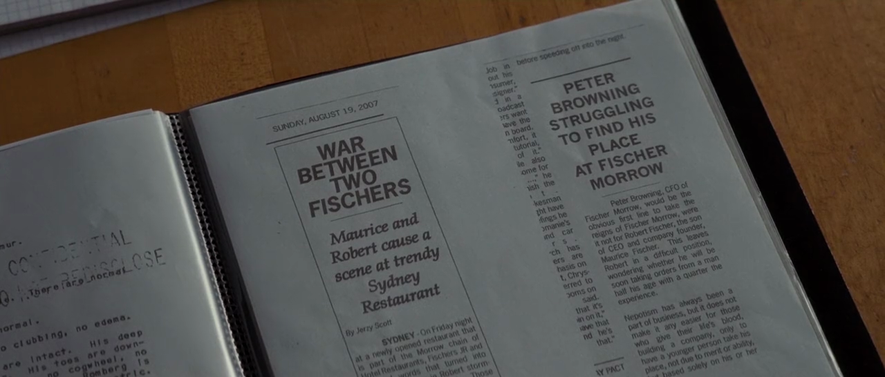 The text on the newspapers on Inception - Antagonist Villains