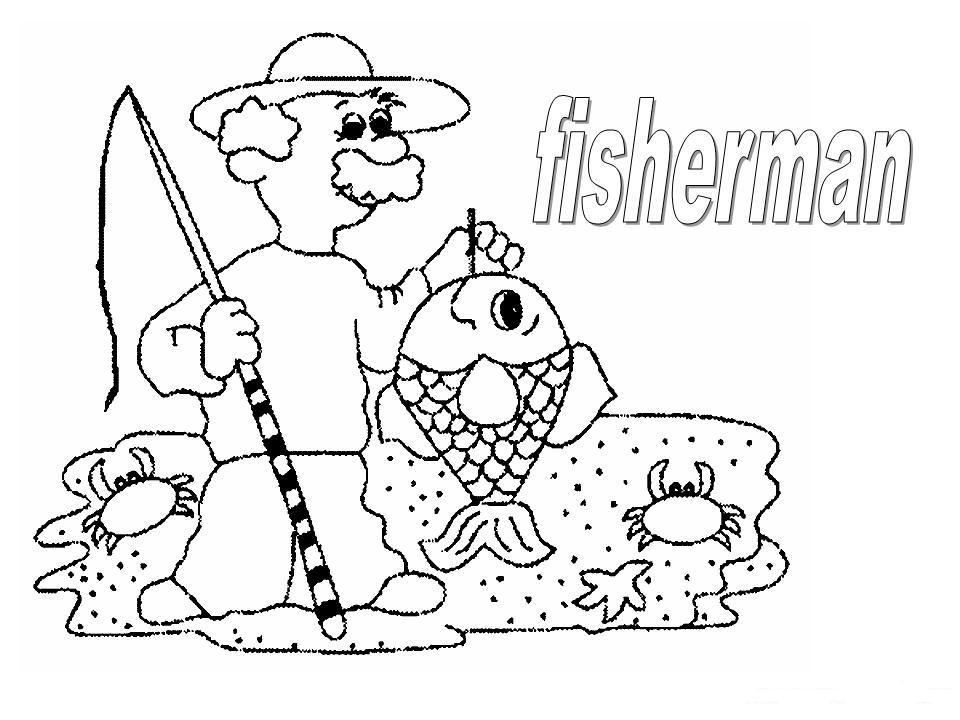 Dibujo de pescador para colorear - COLOREA TUS DIBUJOS