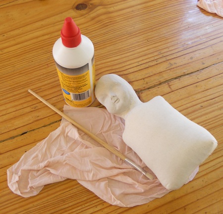 Megan's Tiny Treasures: Cloth over clay doll - progress