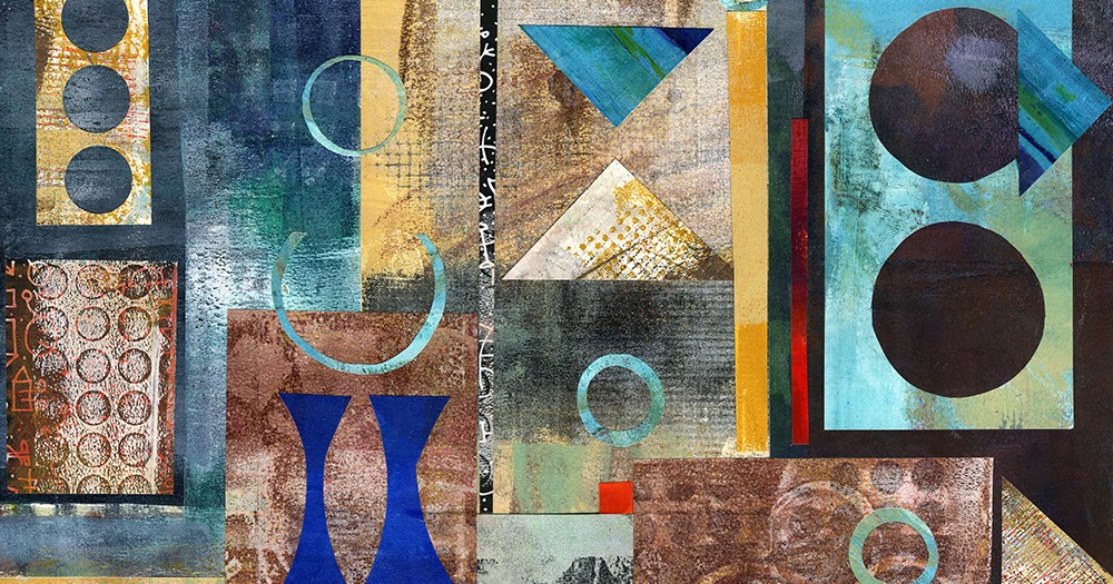 Michèle Brown Artist - The Old Cells Studio: Small red square collage