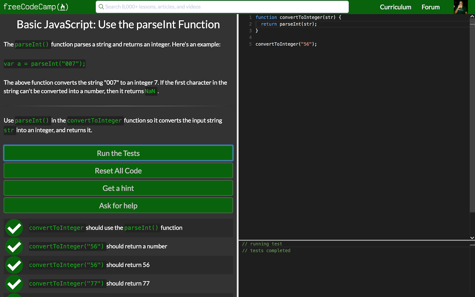 Just A Few Things Use The Parseint Function