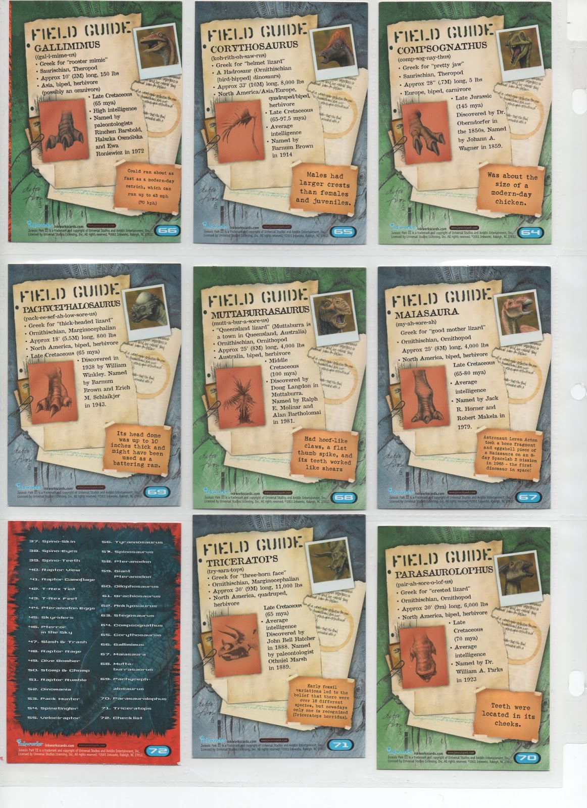 Jurassic Park Saga A Cinematic Universe Inkworks® Jurassic Park 3