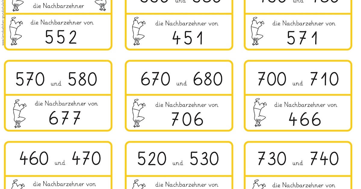Lernstübchen: Zahlenlesespiel - Nachbarzehner