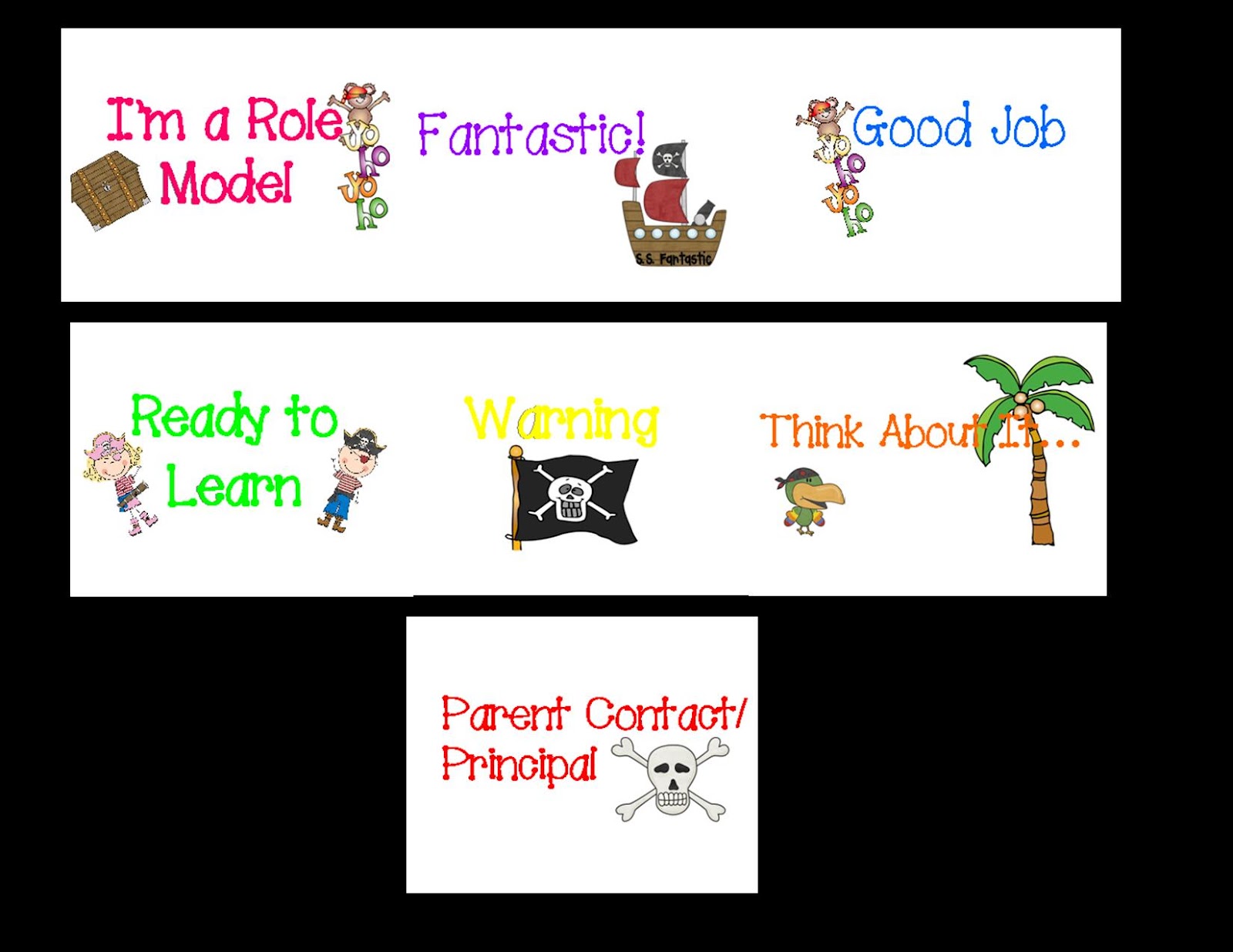 You Might be a First Grader...: Pirate Choices for my Clip Chart