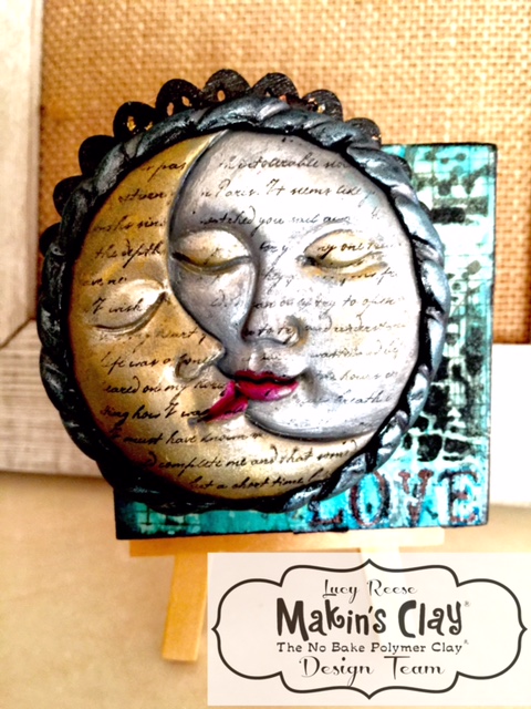 Faces of the Moon Mixed-Media Display by Lucy Reese