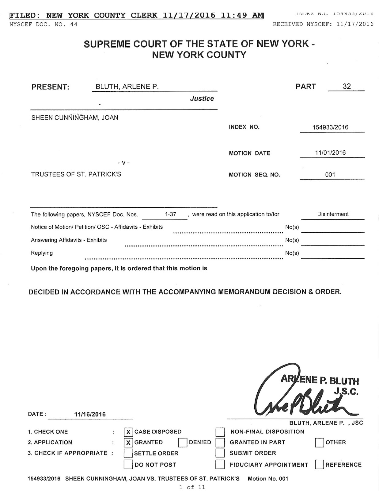 Archbishop Fulton Sheen Foundation: Supreme Court of New York Decision ...