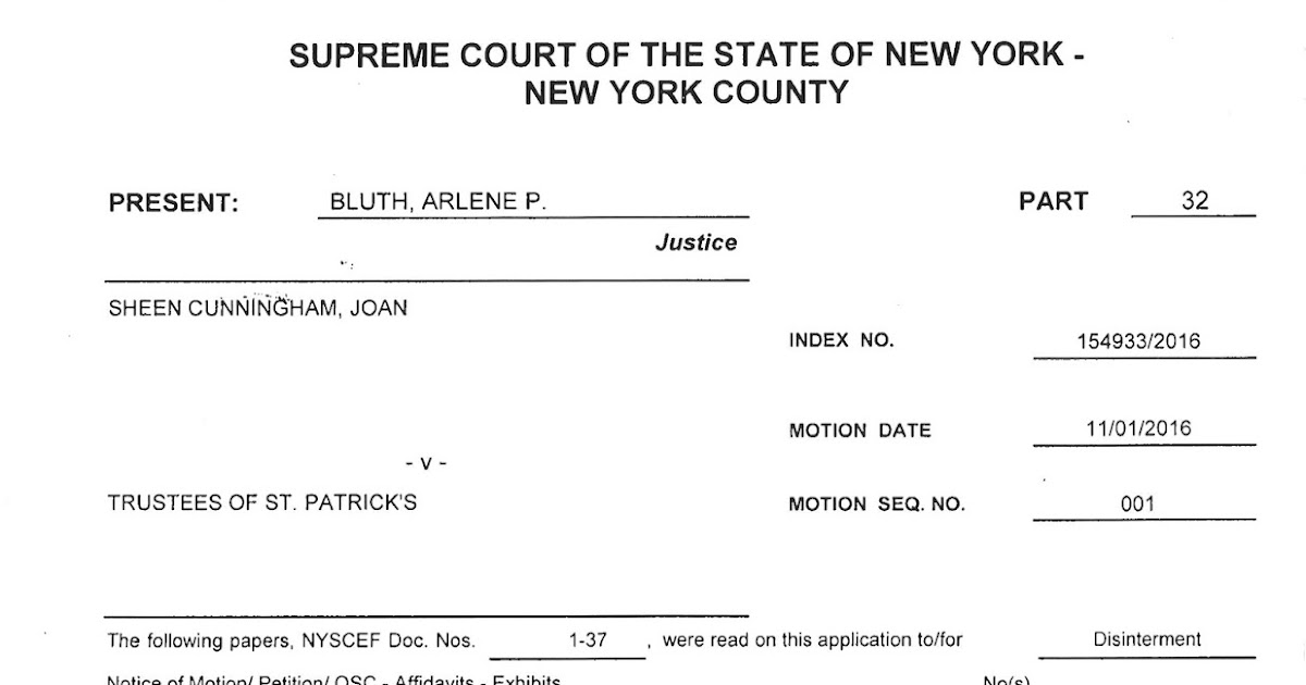 Archbishop Fulton Sheen Foundation: Supreme Court of New York Decision ...