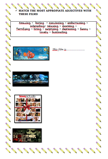 OUR ENGLISH CLASS: Types of movies