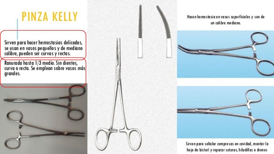 Diferencias entre las pinzas de hemostasia de Kocher, Kelly, Crile y ...