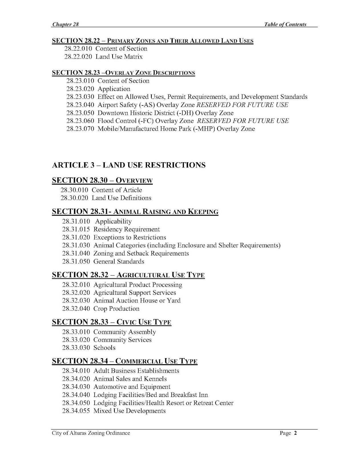Andersen Planning: SAMPLE: Zoning Ordinance