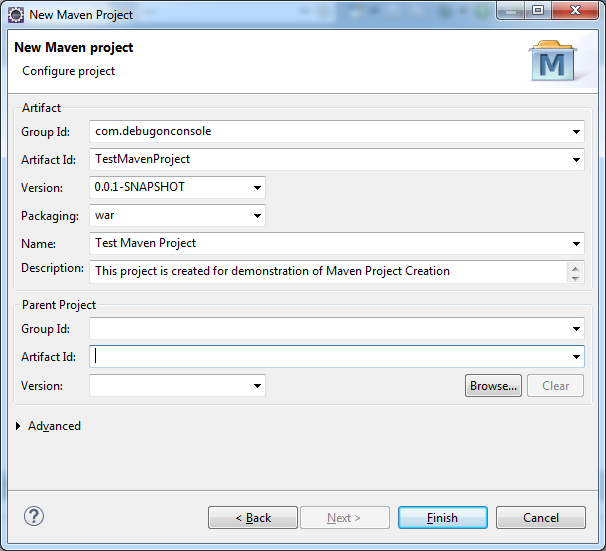 How to create Maven Project in Eclipse