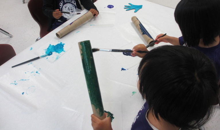 Creative Art Preschool: RECYCLED PAPER TOWEL TUBES ABSTRACT WALL ART