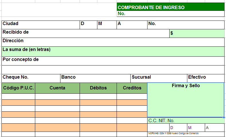 GRADO 9 LICEO: FORMATOS CONTABLES