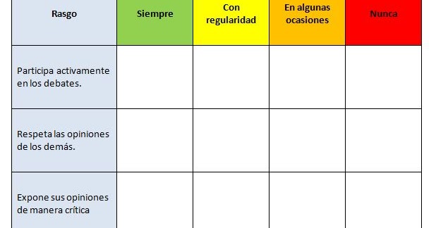 EVALUAR PARA APRENDER: Registro de observación EVALUAR PARA APRENDER: Registro de observación