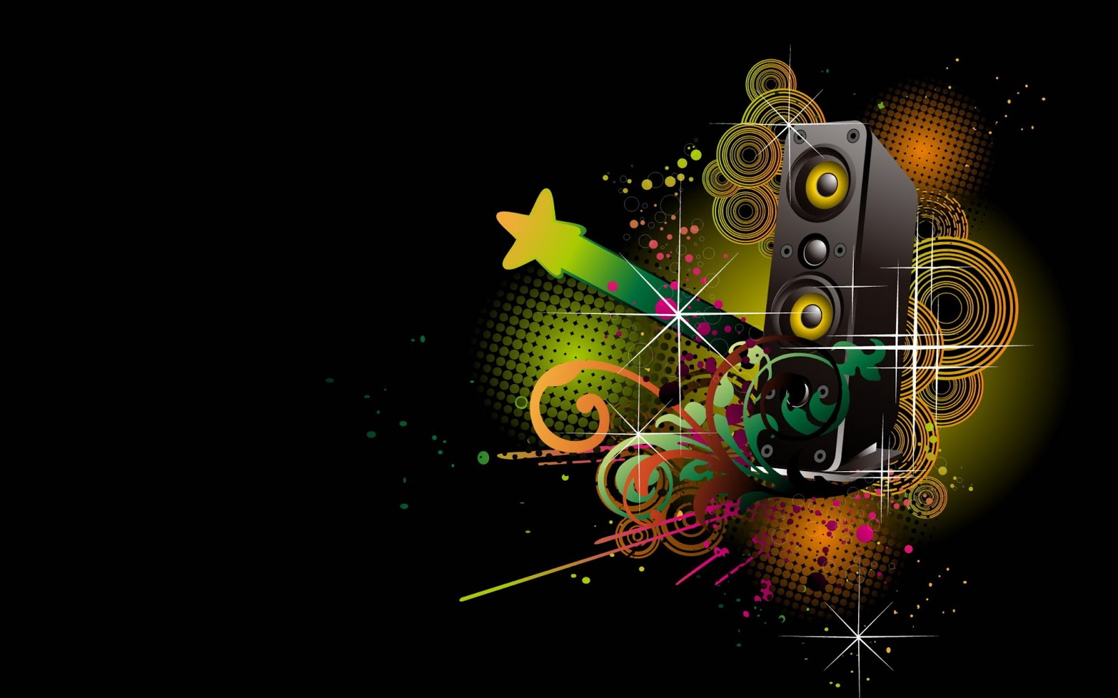 Música Altavoces y Estrellas - Fondos de Pantalla HD - Wallpapers HD