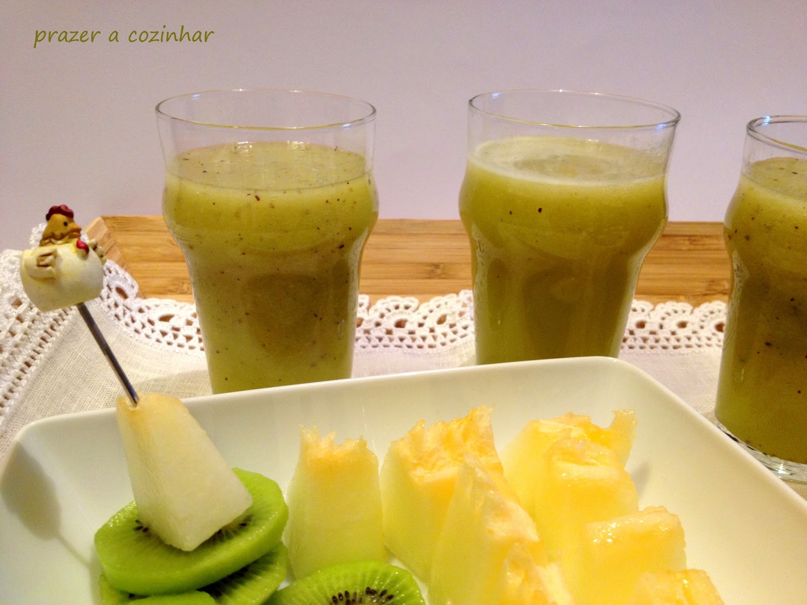 PRAZER A COZINHAR: Sumo de kiwi e melão