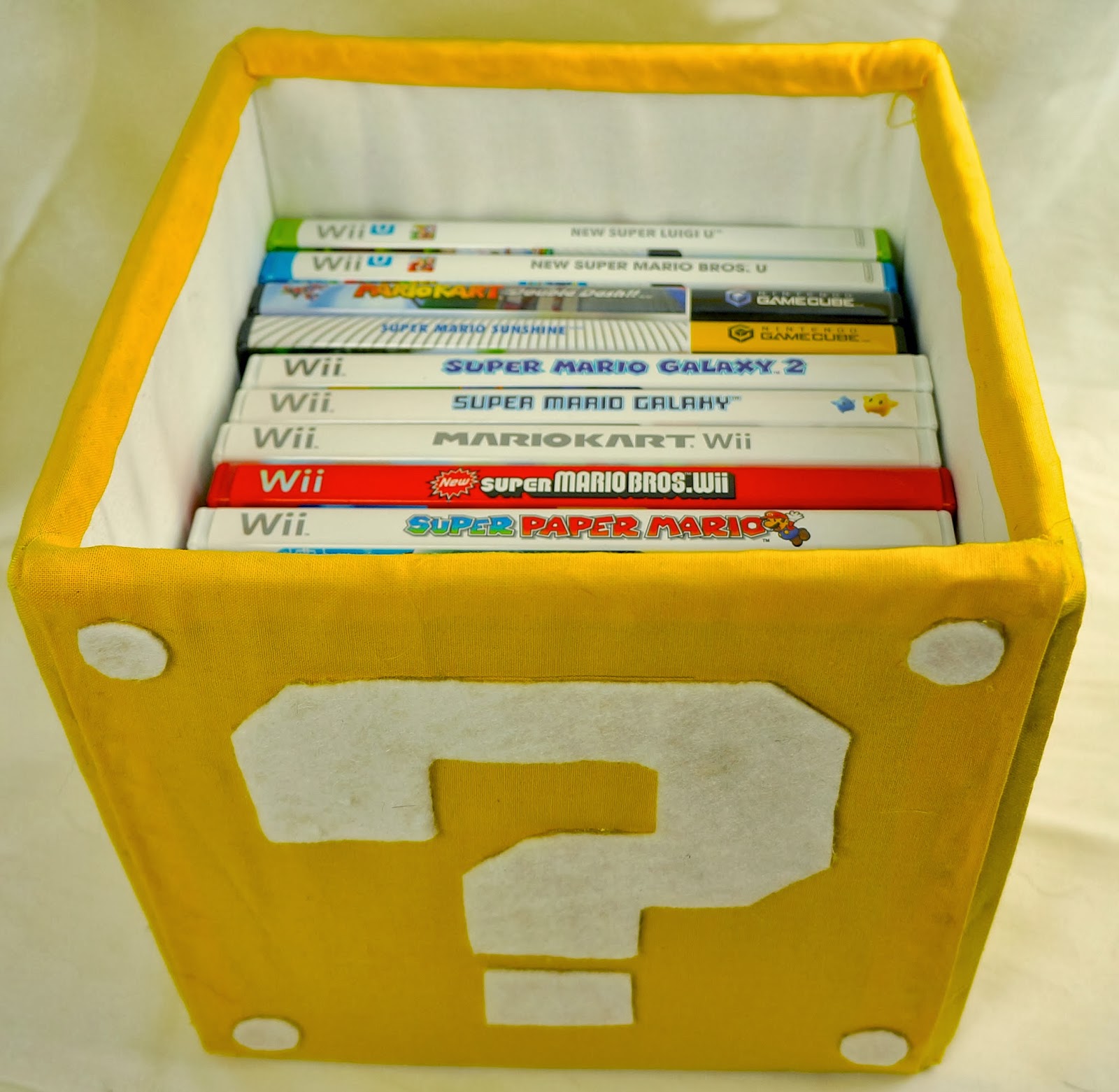 Otaku Crafts: Mario ? Block Fabric Storage Cube