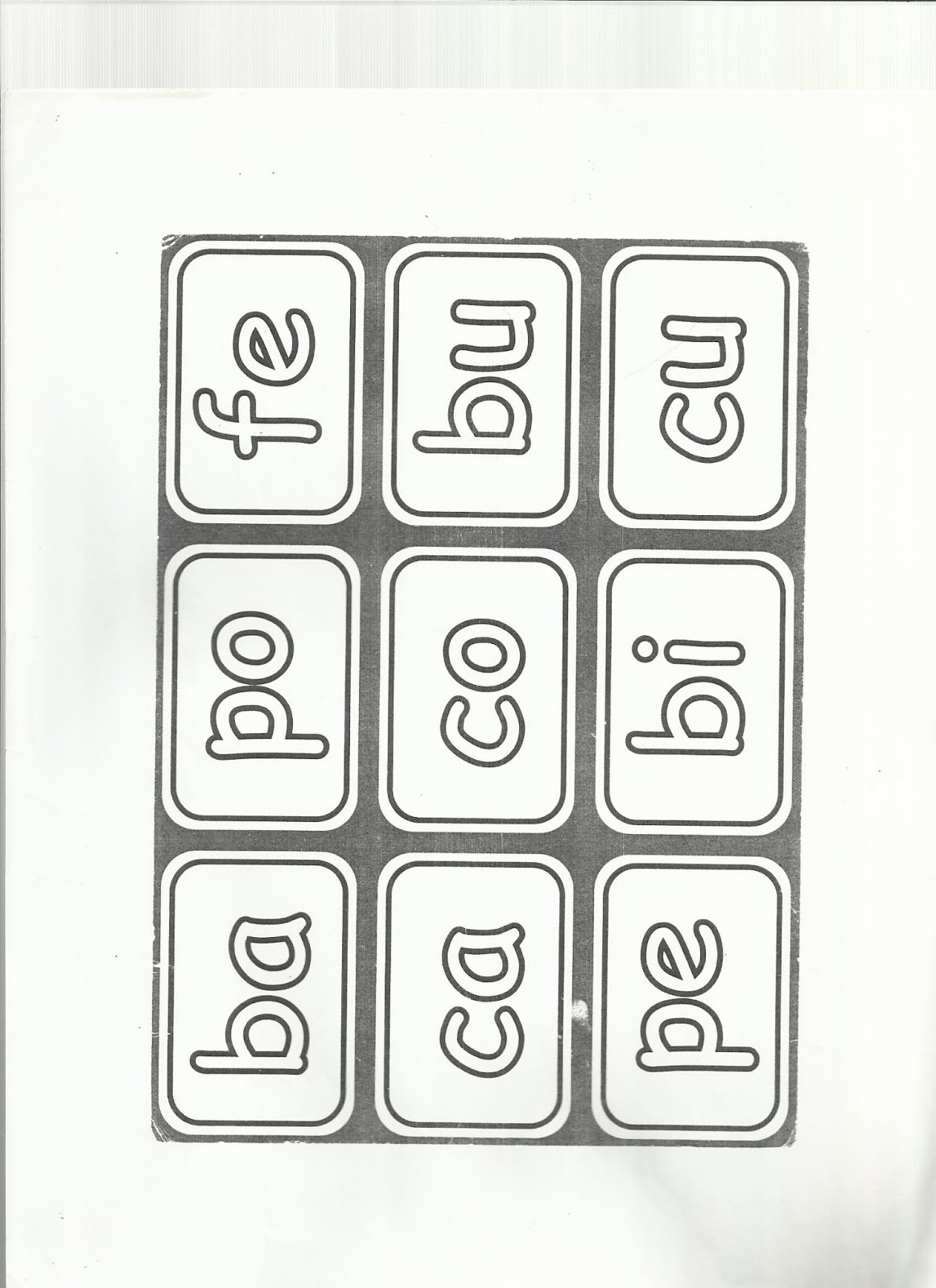 Loteria De Silabas Para Imprimir