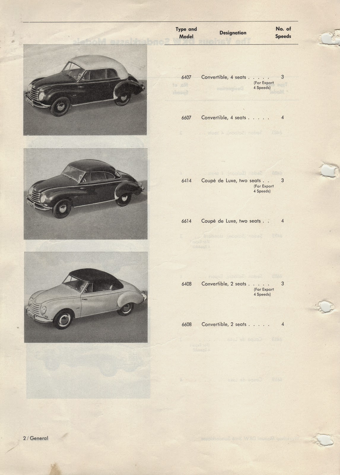 DKW Auto-Union Project: DKW F91 to AU1000SP specifications and variants