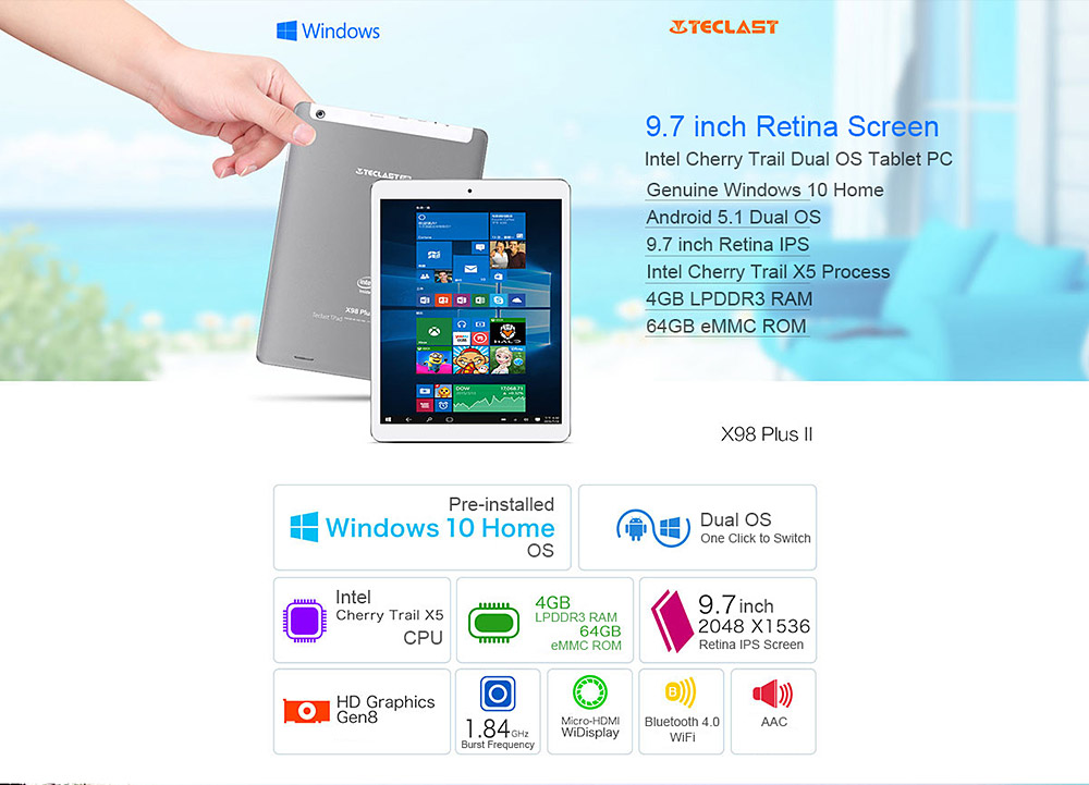 Teclast Tablet News and Review: Teclast X98 Plus II Dual Boot Tablet