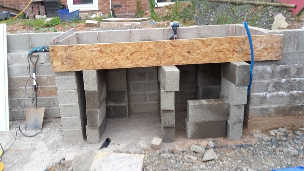 An English Homestead: Patio Progress - Under Patio Storage