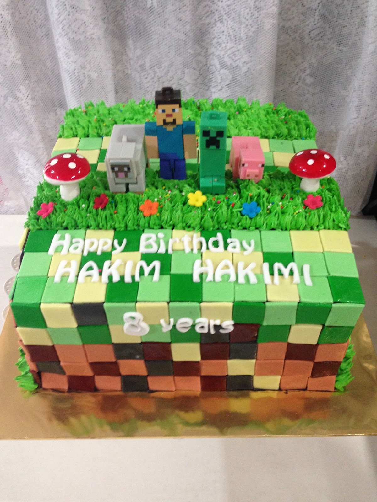 ninie cakes house: Minecraft Birthday Cakes Theme Mine Craft