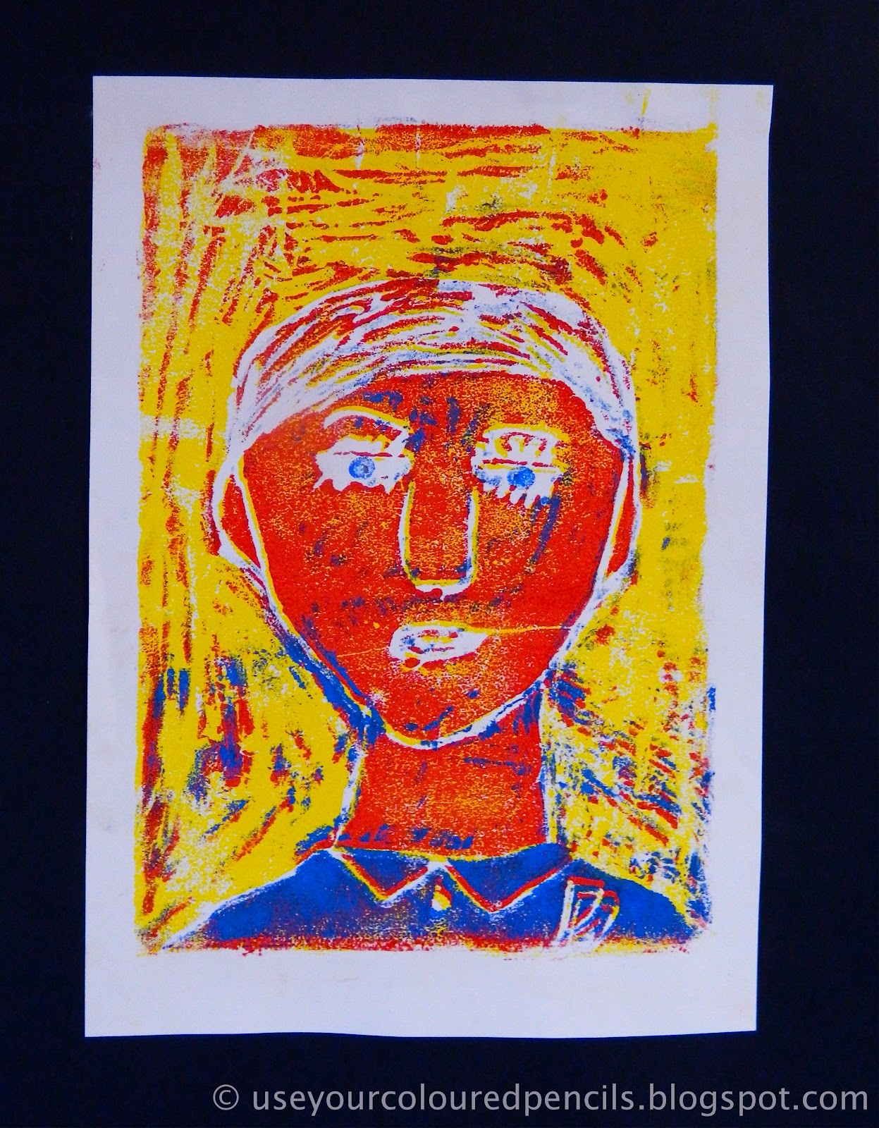 Use Your Coloured Pencils: Self Portrait Foam Reduction Prints