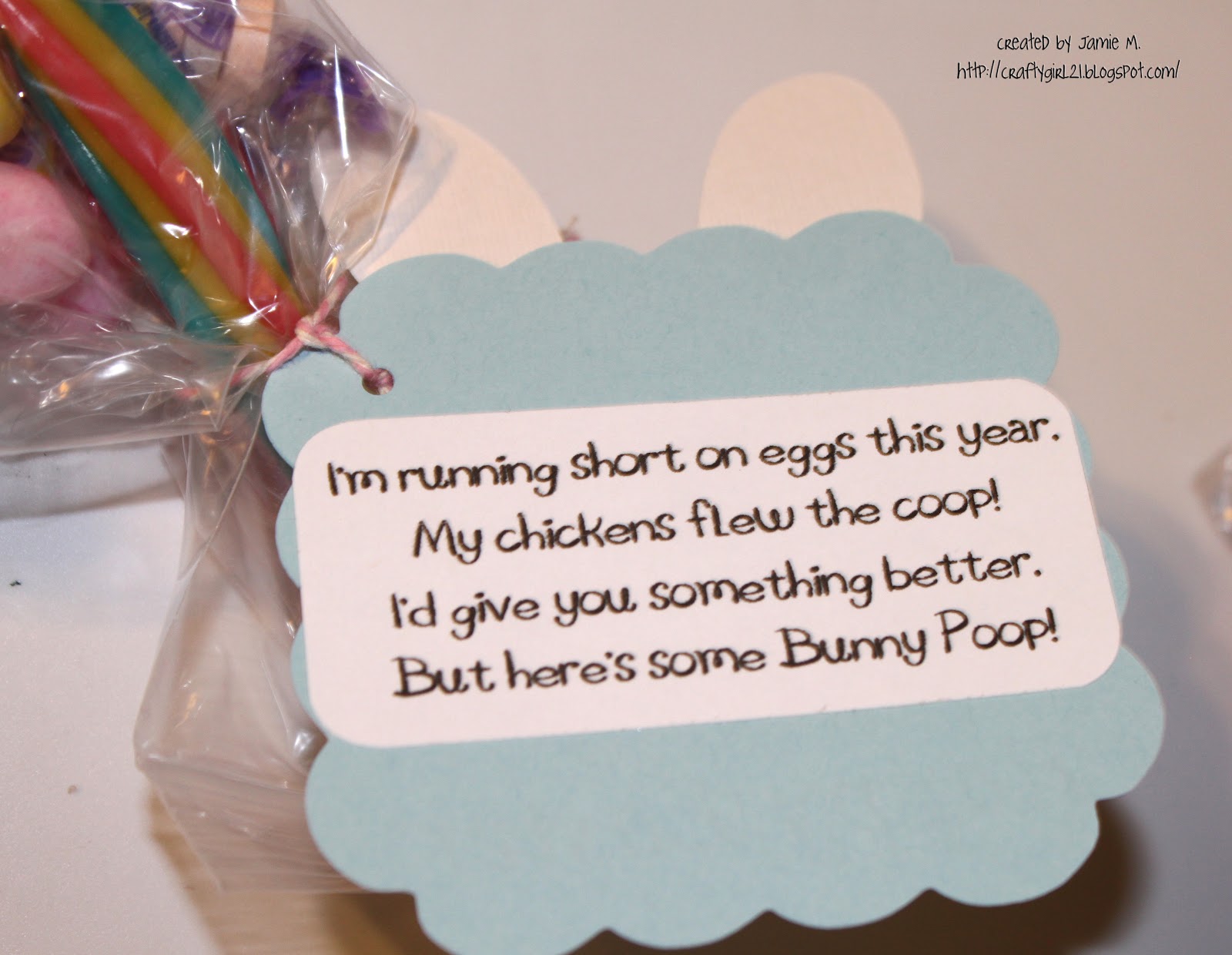 Crafty Girl 21!: Bunny Poop Candy Bags