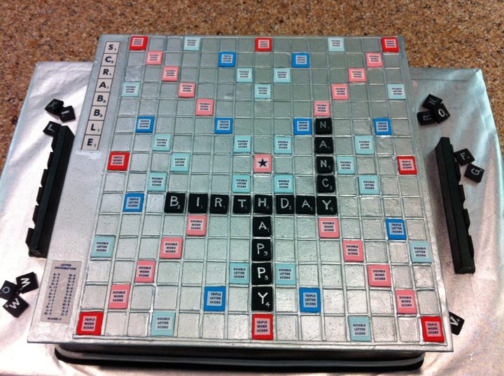 Sweet Violet Cake Company: Scrabble Theme Birthday Cake