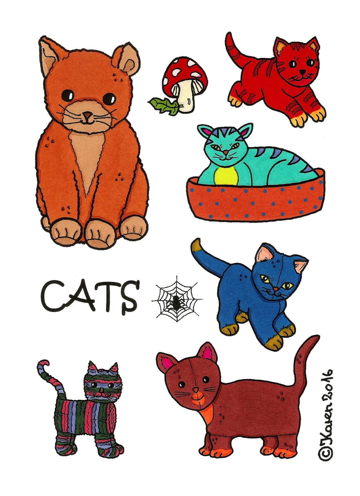 Karen`s Paper Dolls: Cats for Dolls to Print in Colours. Katte til ...