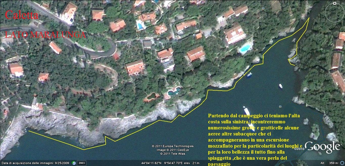 Seawatching a Lerici: Percorso 3 e 4: Cala Caletta