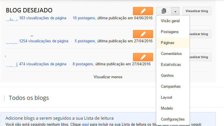 Pronto, postei!: Como criar páginas estáticas no Blogger?