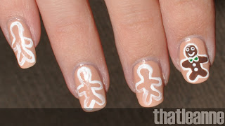 thatleanne: Choccy Gingerbread Men Nail Art!